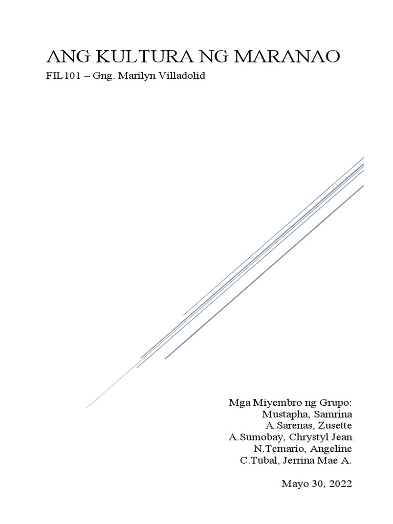 FIL101 Group Term Paper 1 | PDF