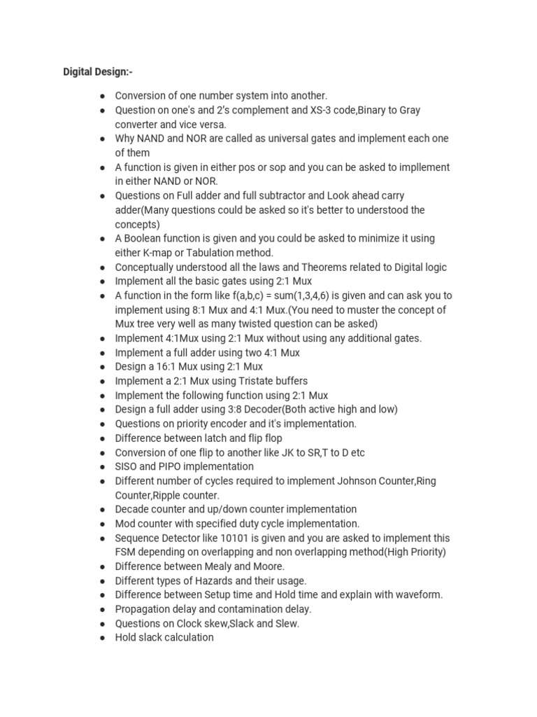 Rtl Interview Questions Pdf Vhdl Field Programmable Gate Array 