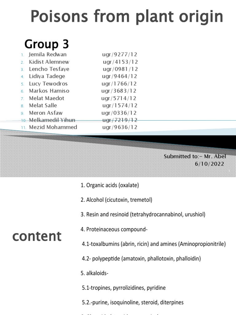 Poisons of Plant Origin | PDF | Medical Specialties | Clinical Medicine