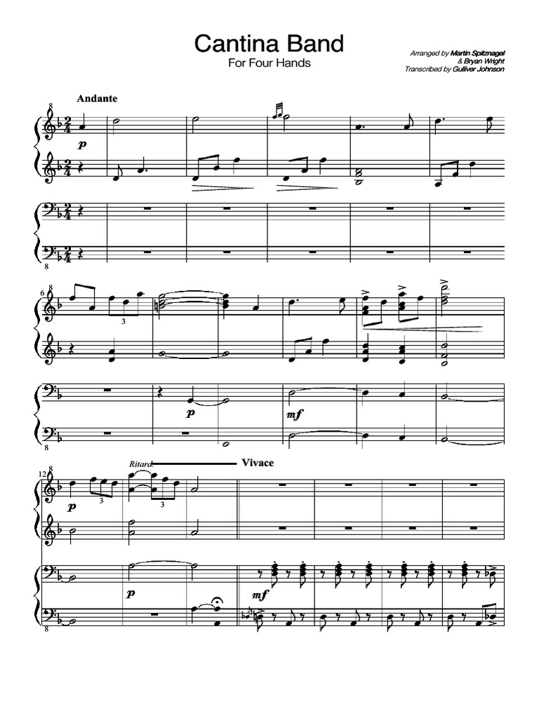 Cantina Band Piano Duet | PDF