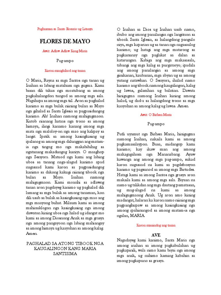 Flores de Mayo Bisaya | PDF