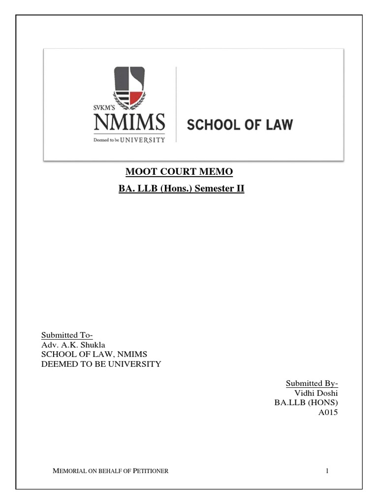 Law Student's Moot Court Memo | PDF | Legal Liability | Vicarious Liability
