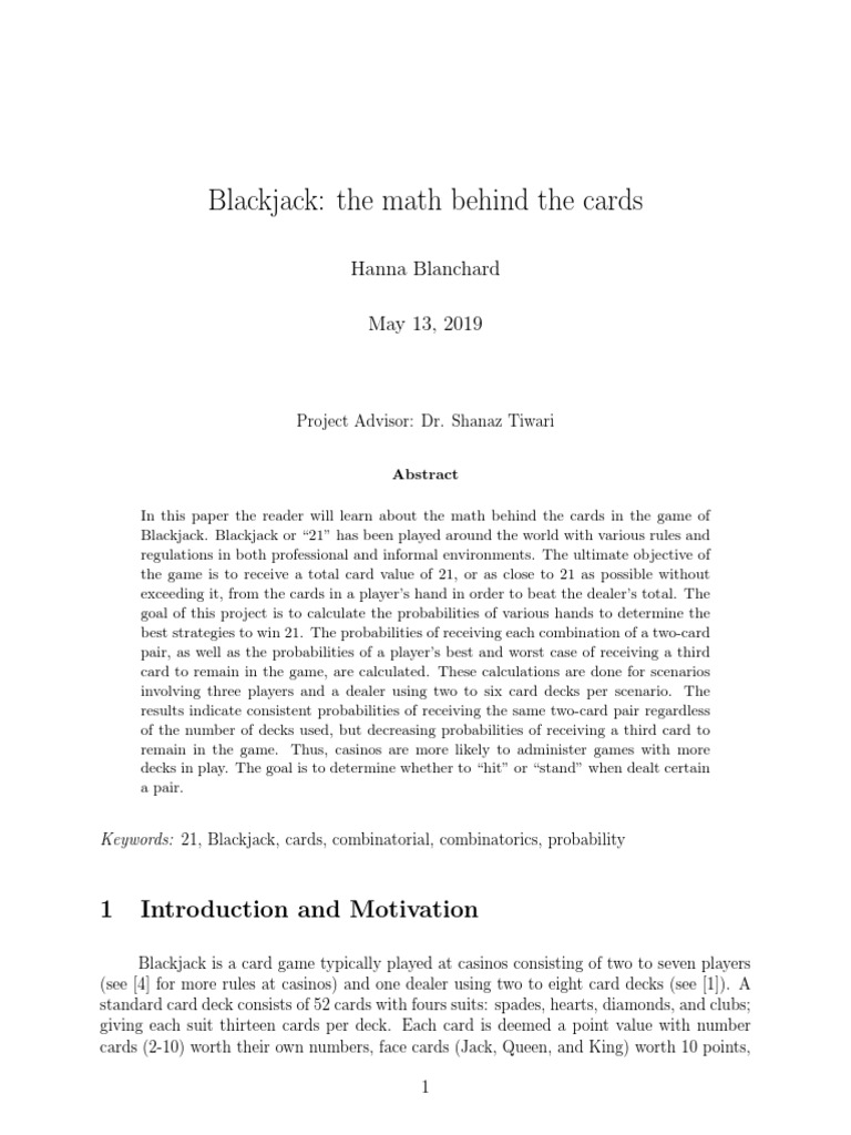 Blackjack Probability Strategies | PDF | Card Counting | Gambling
