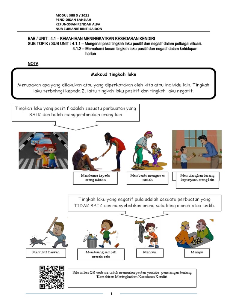 Understanding Positive and Negative Behaviors | PDF