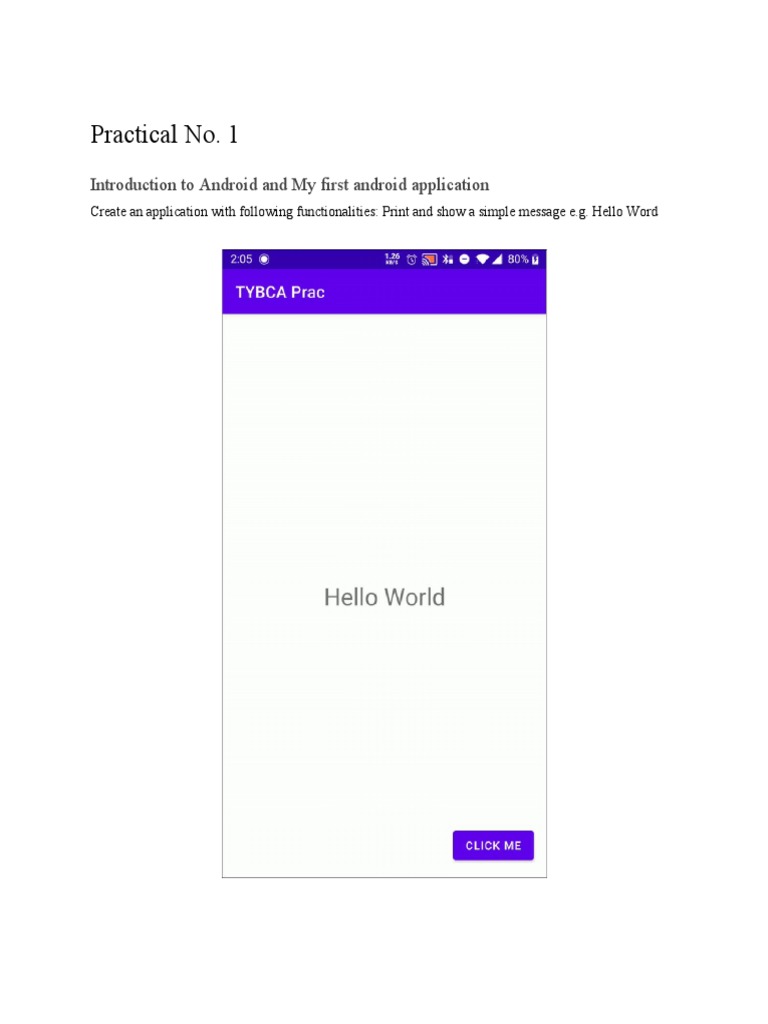 TyBCA Android Practical | PDF | Android (Operating System) | Application Software