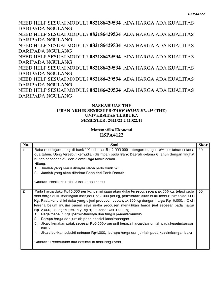Naskah ESPA4122 The 1 | PDF | Griya & Taman