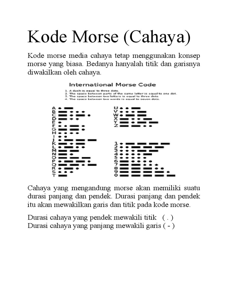 Kode Morse Menggunakan Cahaya | PDF | Metode & Bahan Ajar