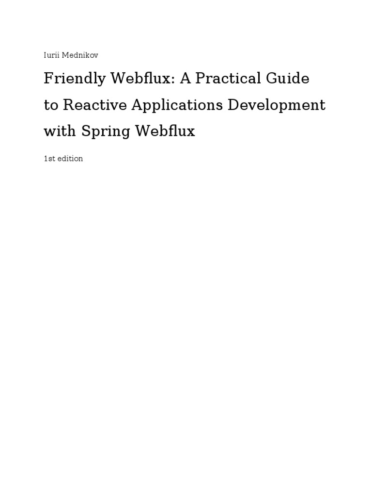 Webflux - A Practical Guide To Reactive Applications | PDF | Method ...