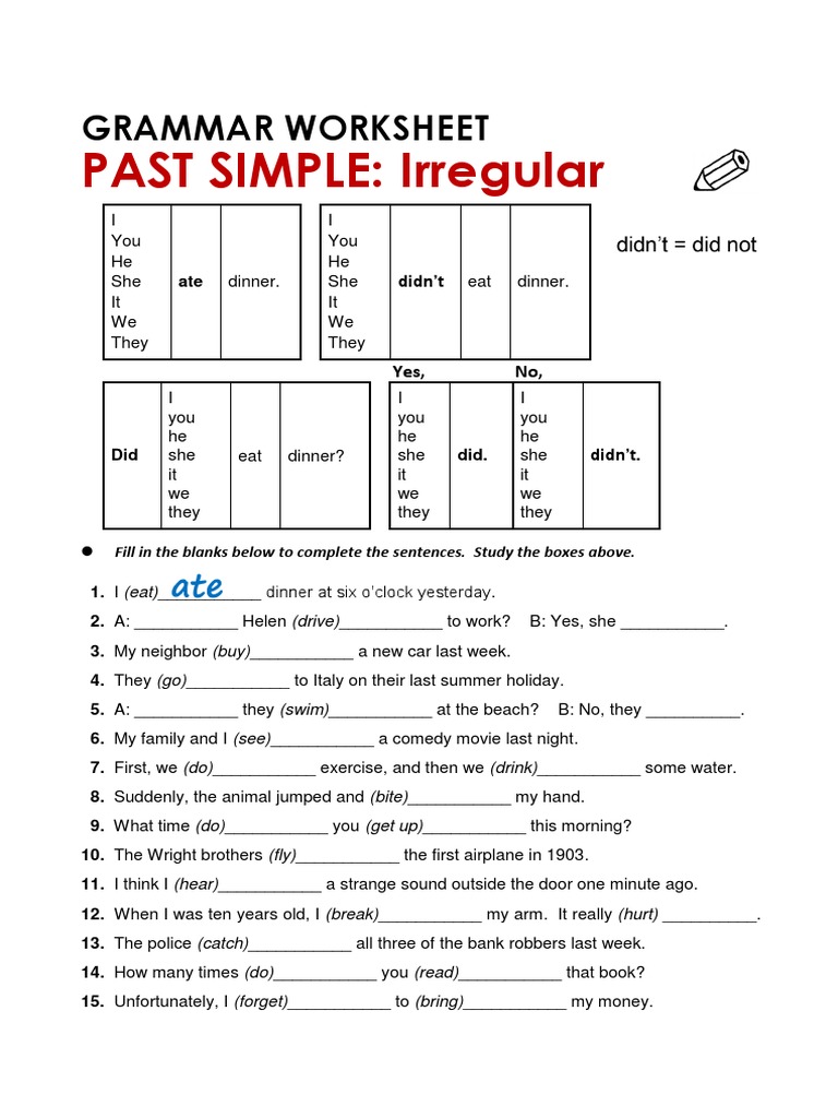 Past Simple IRREGULAR | PDF