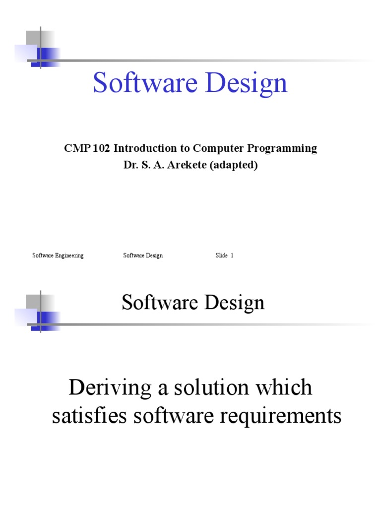 CMP 102 Introduction To CP Module 4 Software Design | PDF | Modular Programming | Subroutine
