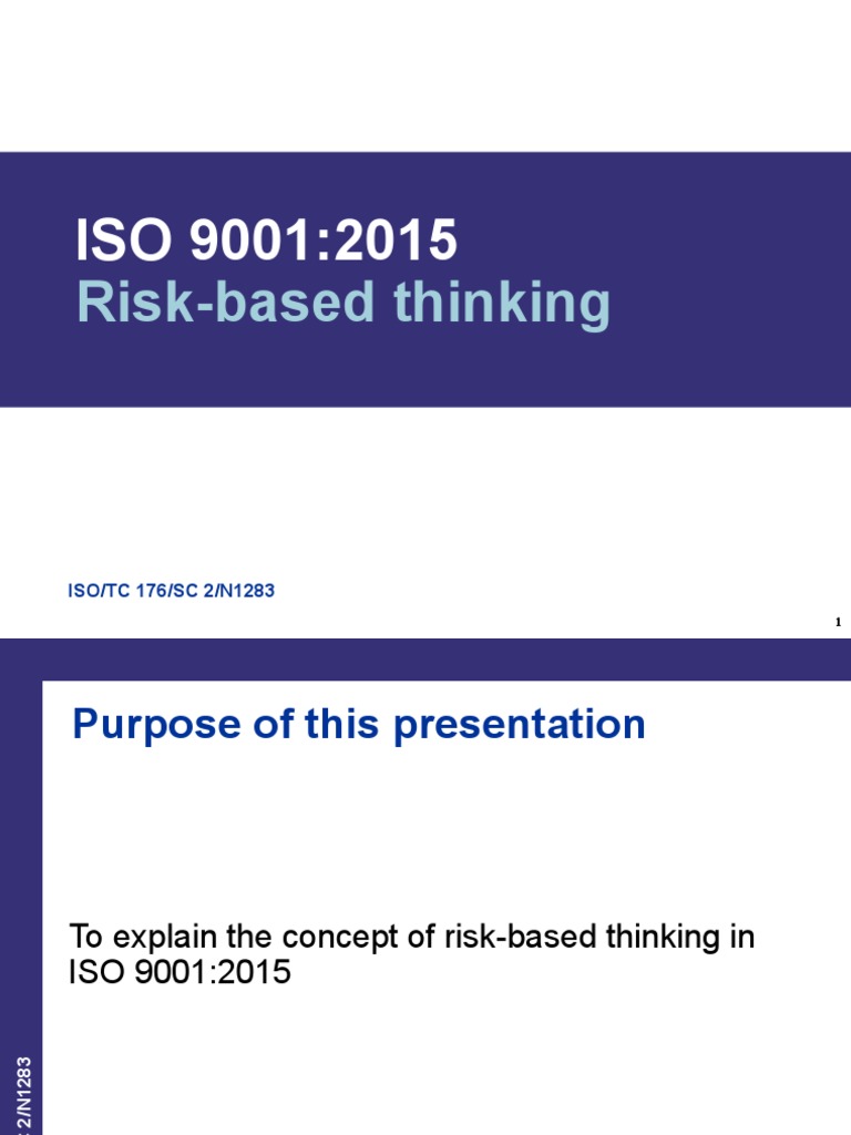 ISO9001 2015 Risk Based Thinking | PDF | Iso 9000 | Risk