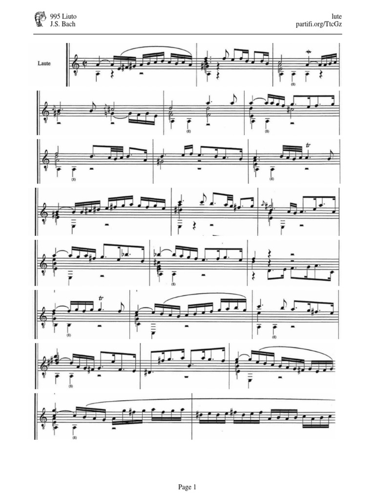 Bach BWV 995 for Lute PDF Download | PDF
