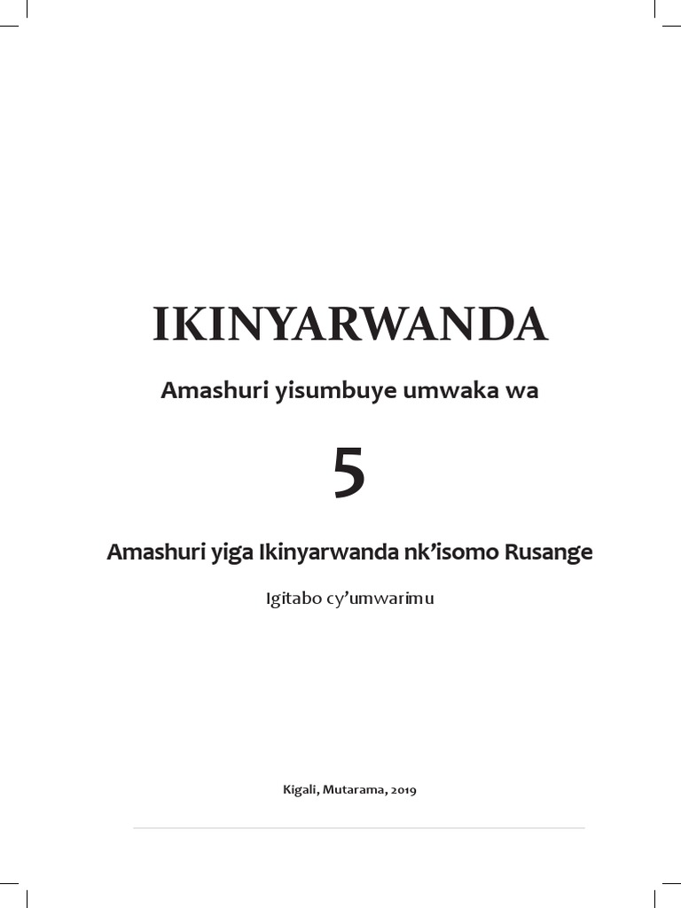 Kinyarwanda S5 TG | PDF | Cognitive Science | Human Communication