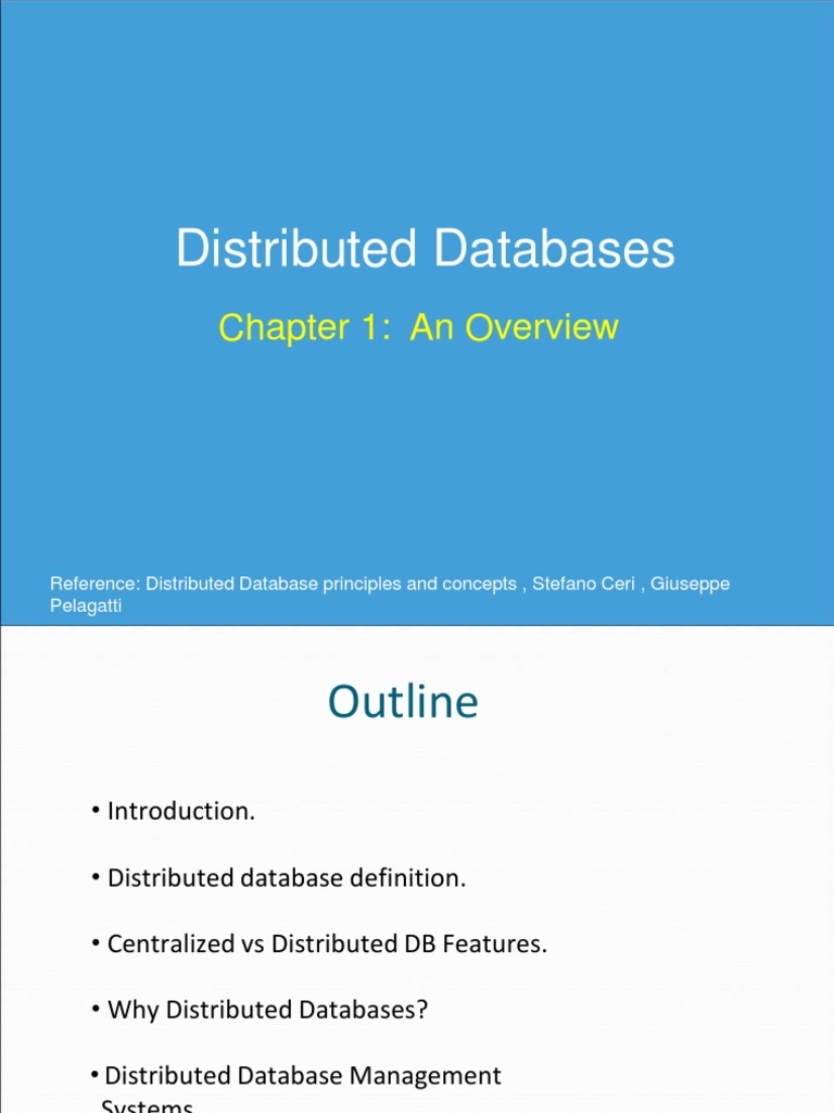 Distributed Databases: Chapter 1: An Overview | PDF | Databases | Database Transaction
