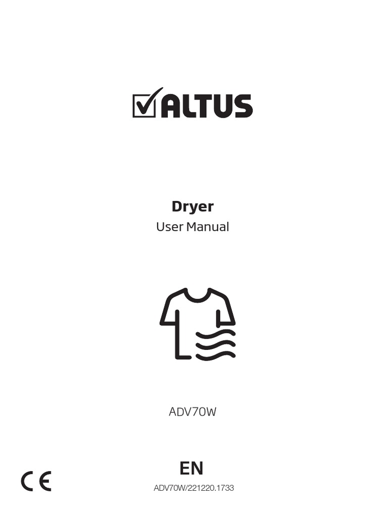 Altus Adv70w Dryer User Manual | PDF | Clothes Dryer | Ac Power Plugs ...