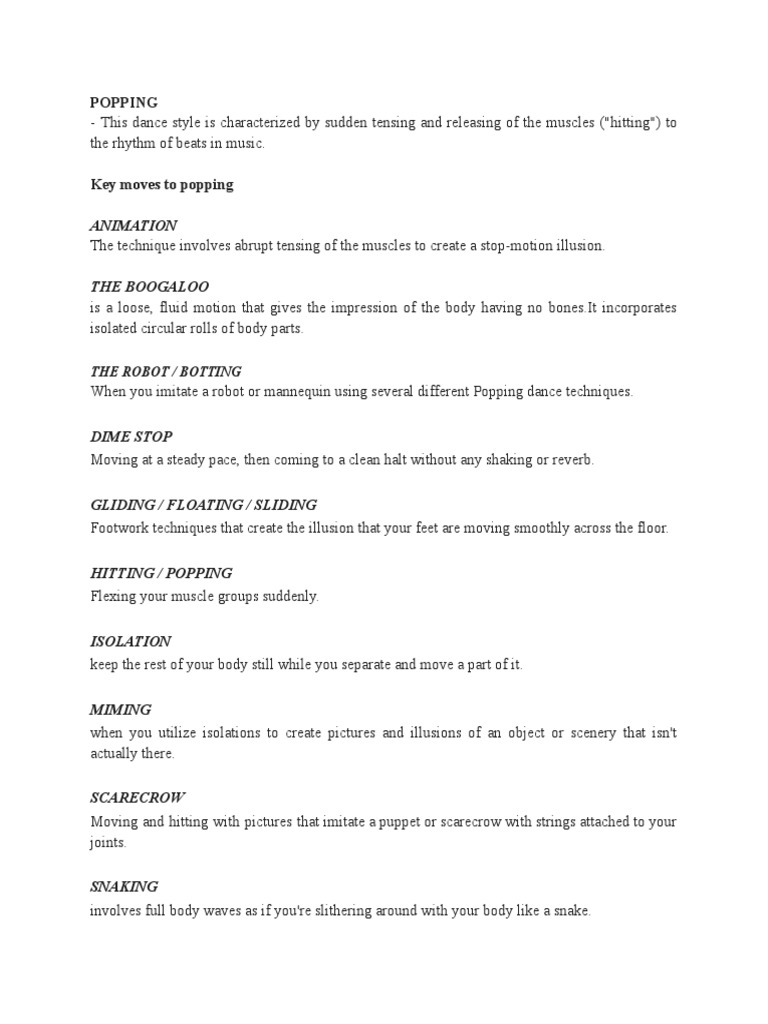 POPPING | PDF | Dances