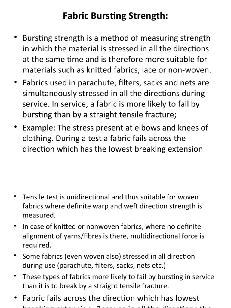 13 Bursting Strength | PDF | Textiles | Nonwoven Fabric