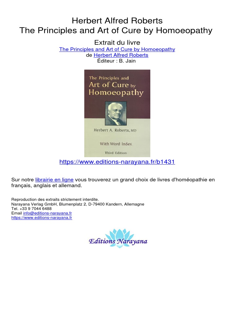 The Principles and Art of Cure by Homoeopathy Herbert Alfred Roberts ...