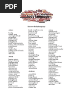 Master List of Expressions and Body Gestures | PDF | Hand | Body Language