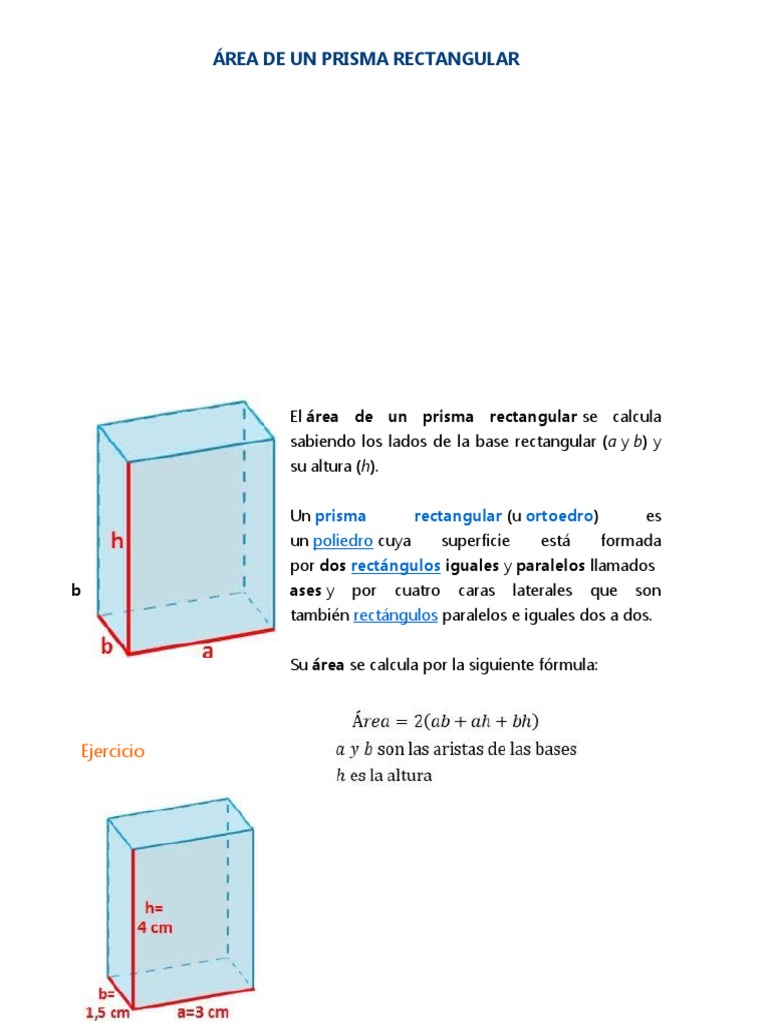 Área de Un Prisma Rectangular | PDF