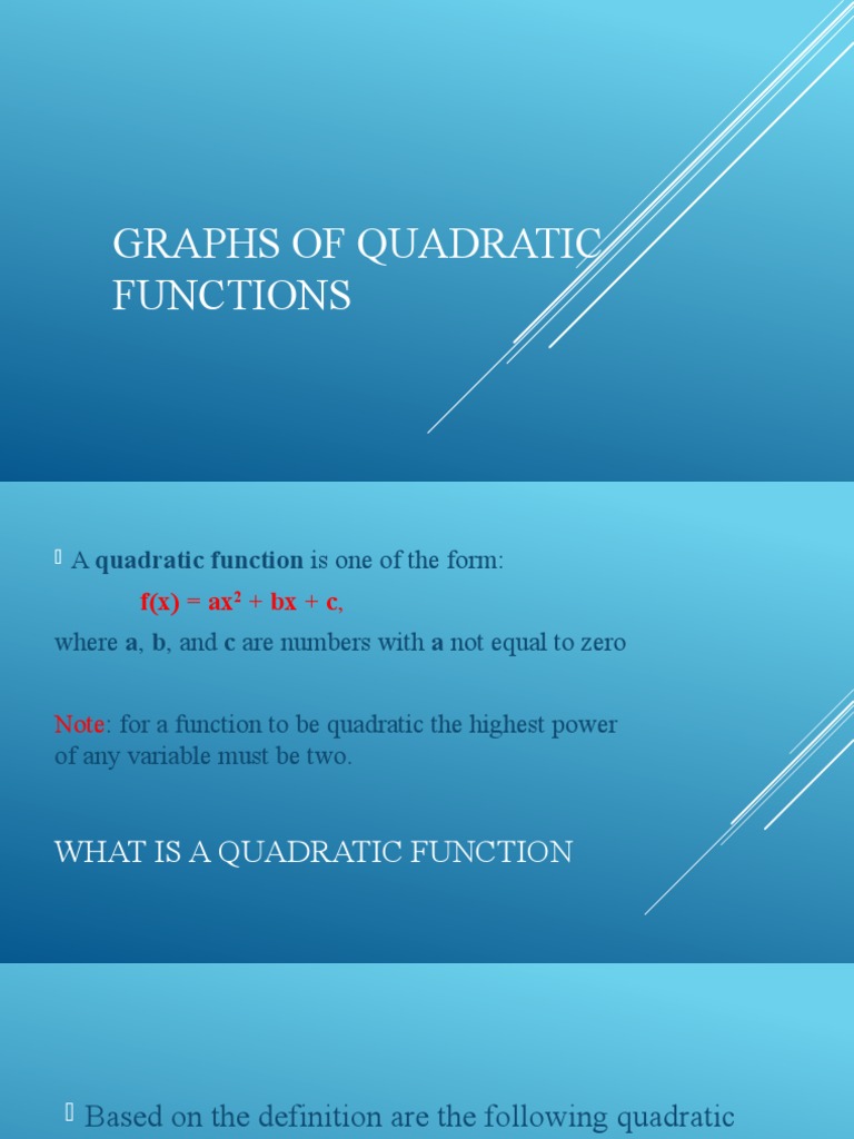 Quadratic Graphs 1 | PDF | Quadratic Equation | Mathematical Analysis