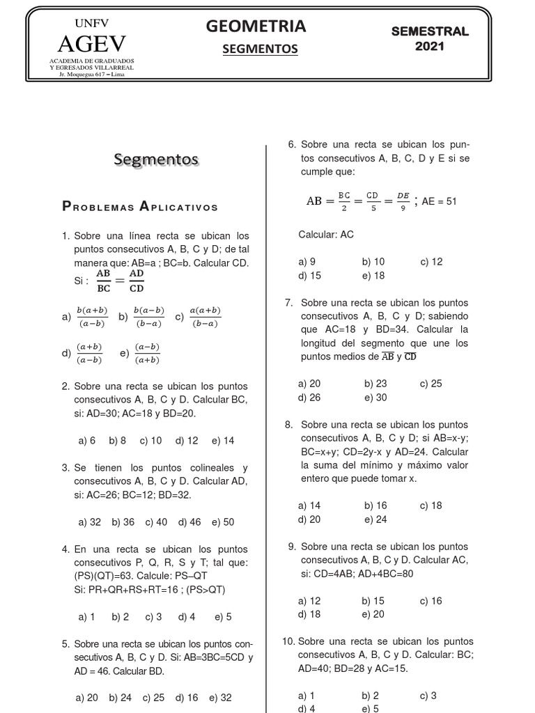 1 Segmentos Ii | PDF | Geometría | Matemáticas