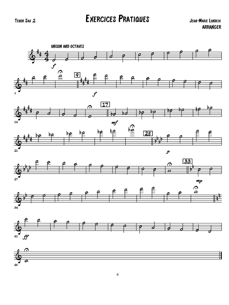 Exercises - Tenor Sax 2 | PDF