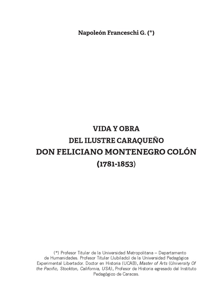 Feliciano-Montenegro-Colón Biografía | PDF | España | Venezuela
