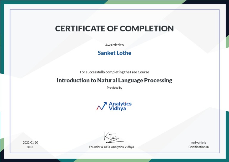 NLP Certificate | PDF