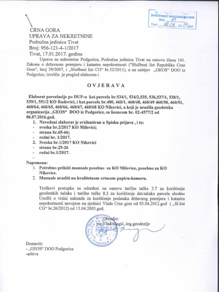 Elaborat Parcelacije - Geos | PDF