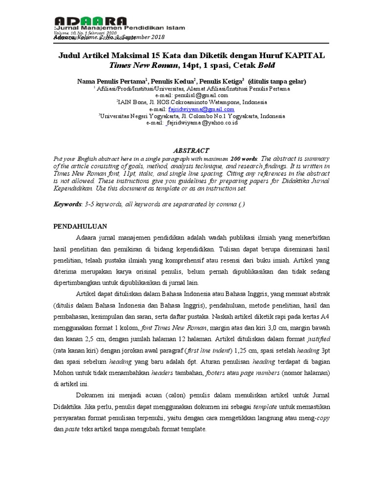 Template Adaara | PDF