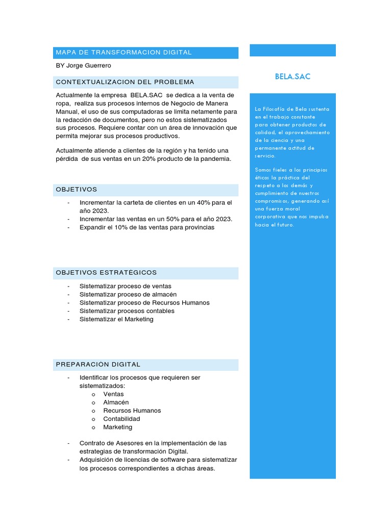 Mapa De Transformación Digital Pdf Marketing Gestión De Recursos