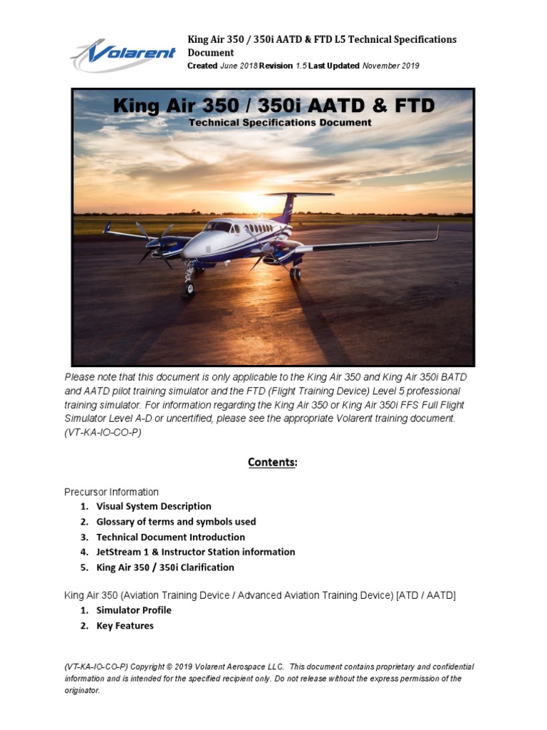 King Air 350 / 350i AATD & FTD L5 Technical Specifications Document ...
