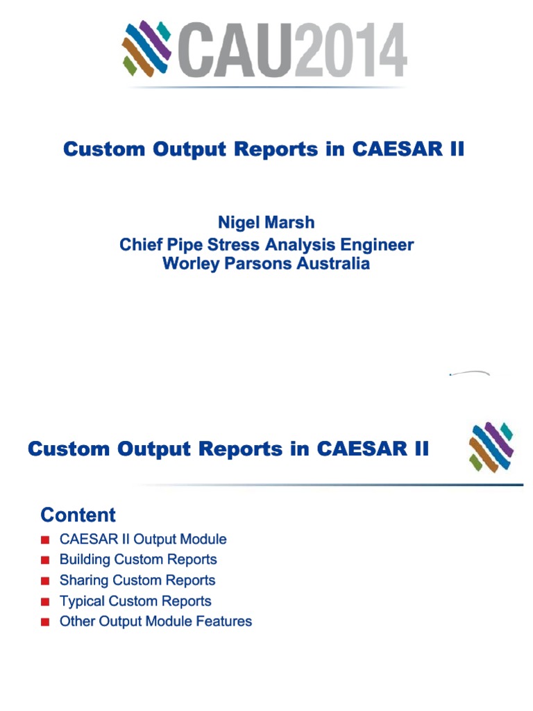 Custom Output Reports in CAESAR II | PDF | Information Technology ...