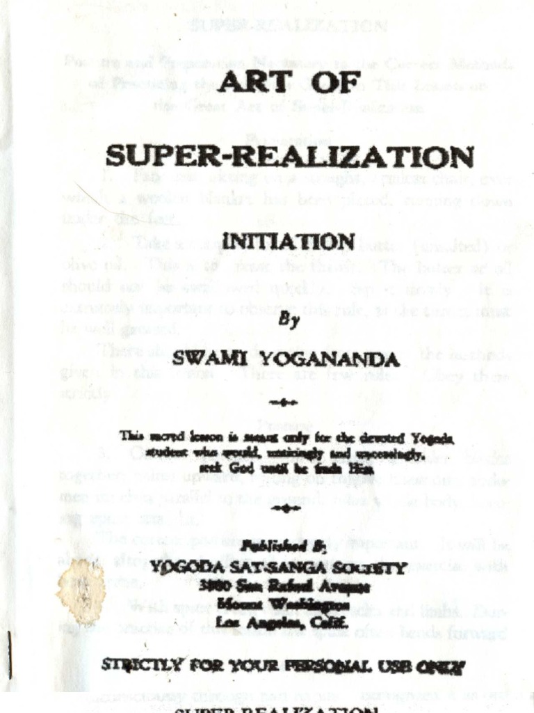 Kriya Yoga by Swami Yogananda | PDF | Hindu Prayer And Meditation | Yoga