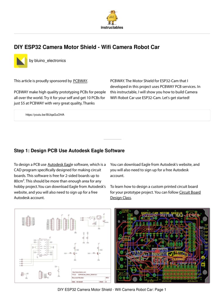 DIY ESP32 Camera Motor Shield - Wifi Camera Robot Car: Step 1: Design PCB Use Autodesk Eagle ...