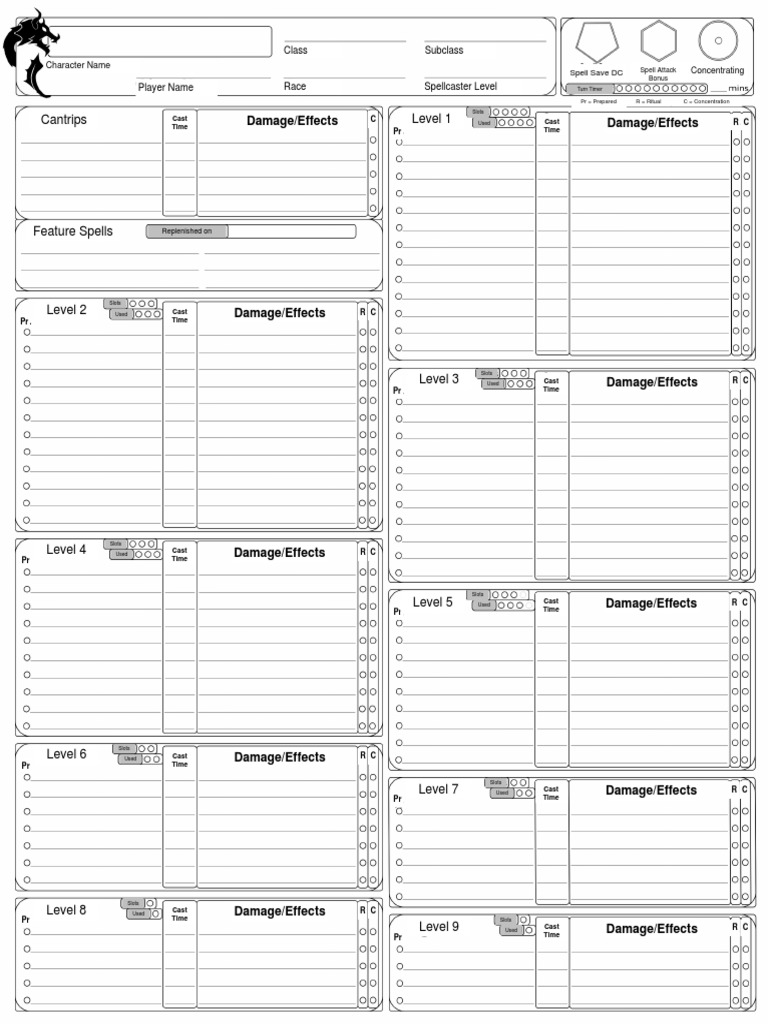 1970593-Complete Spell Sheet 5e - Custom Version | PDF | Dungeons ...