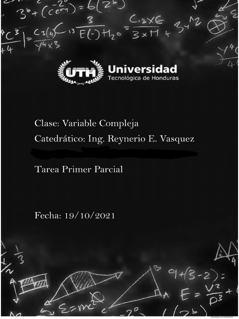 Tarea 1 Er Parcial Variable Compleja | PDF