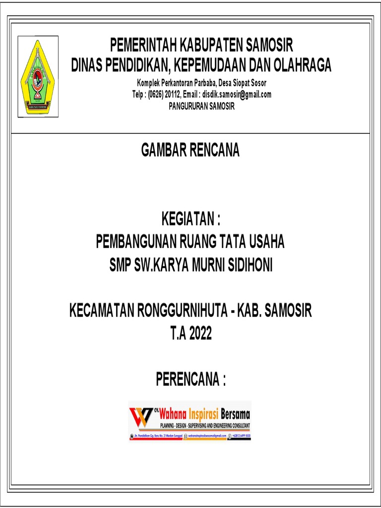 Rencana Pembangunan Ruang Tata Usaha SMP | PDF