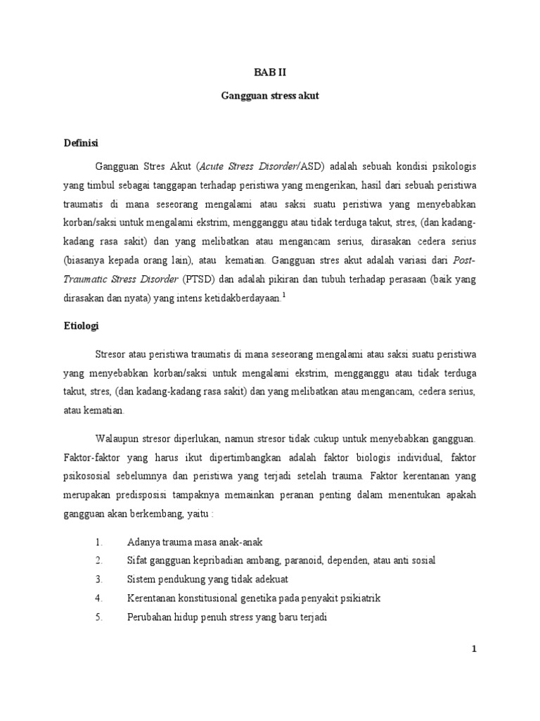 Gangguan Stres Akut | PDF | Pengembangan Diri