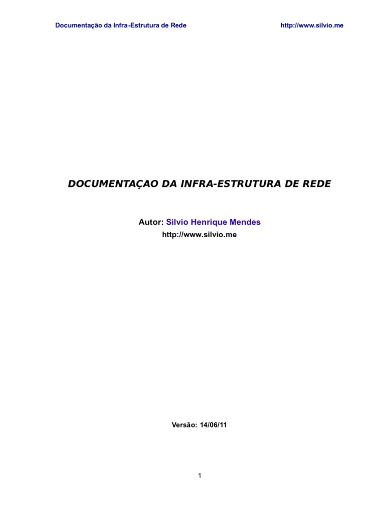 Modelo Documentacao Rede | PDF | Topologia de rede | Internet