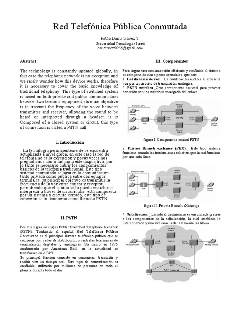Funcionamiento de la PSTN en Telefonía | PDF | Red Telefónica Conmutada ...