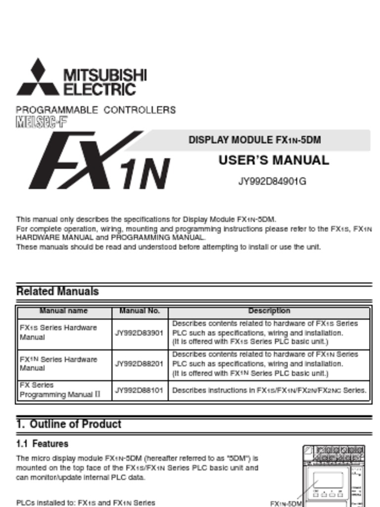 FX1N-5DM Display Module Manual | PDF | Programmable Logic Controller ...