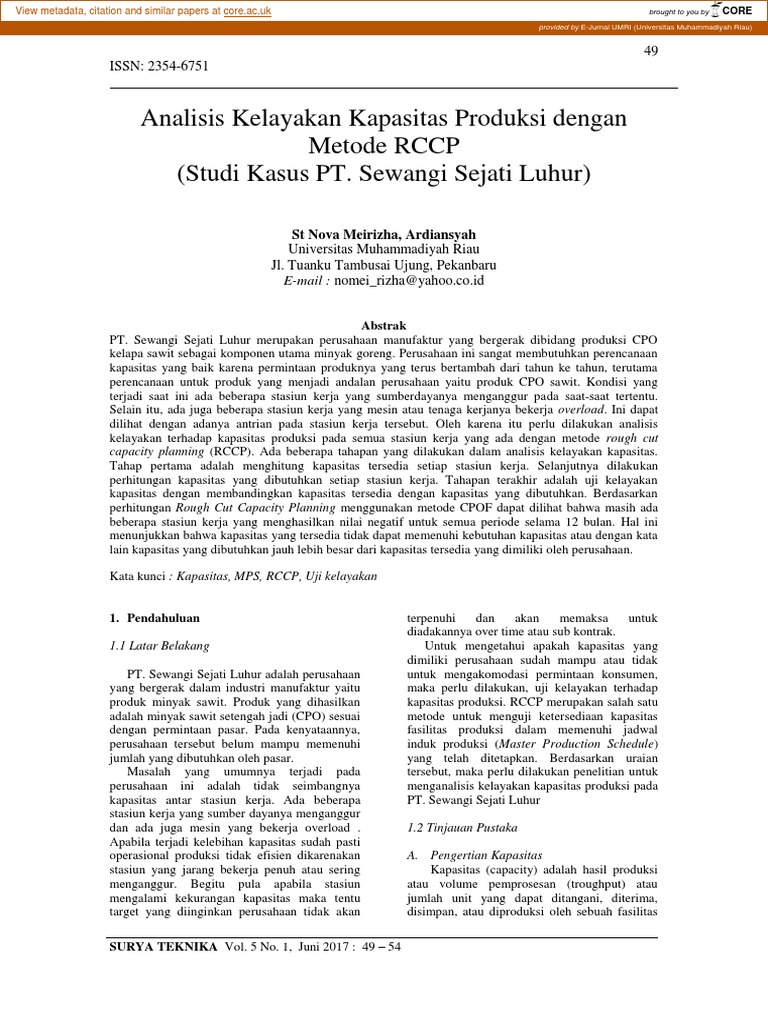 Analisis RCCP di PT Sewangi Sejati Luhur | PDF | Bisnis