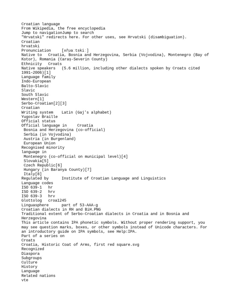 Overview of the Croatian Language | PDF | Linguistics | Languages