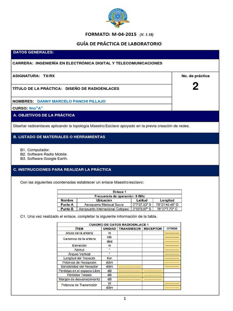 Práctica 02 TX-RX - DANNY - PANCHI | PDF | Antena (Radio) | Radio