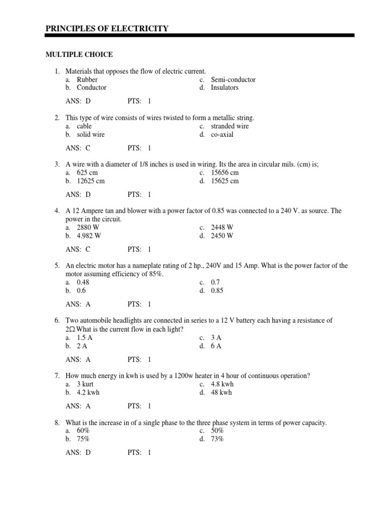 Principles of Electricity | PDF | Resistor | Electrical Resistance And ...