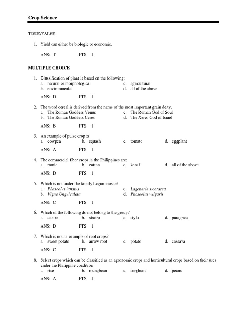 Crop Science | PDF | Cellular Respiration | Tillage