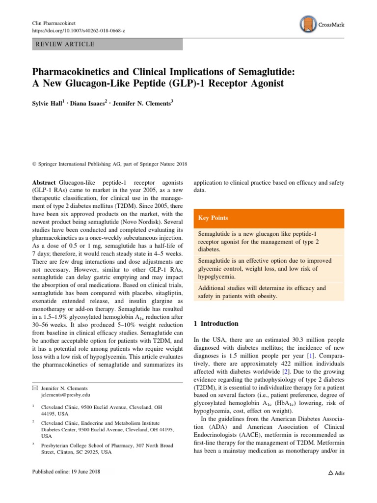 Pharmacokinetics and Clinical Implications of Semaglutide: A New ...
