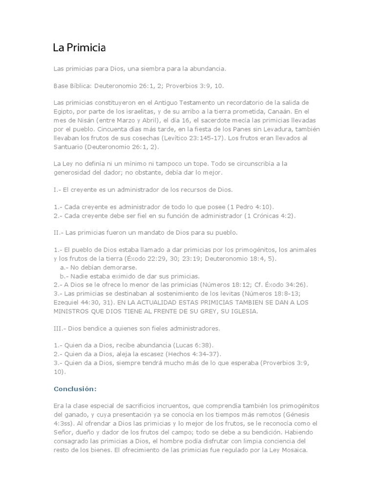 Las Primicias para Dios | PDF | Jesús | La resurrección de Jesús